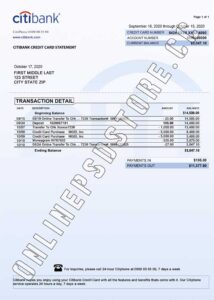 Citibank Statement | Download new editable PSD templates